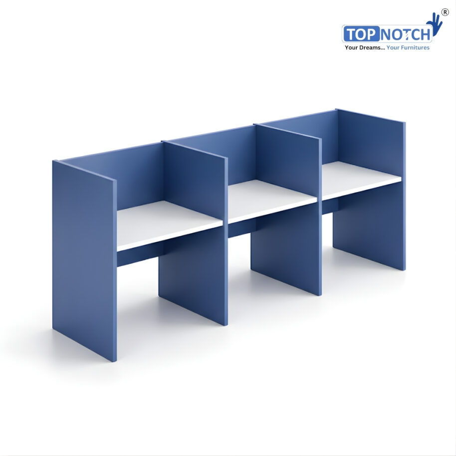 3-Seater Library Reading Table Side-by-Side 2700W × 550D × 1200H mm ...